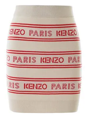 Kenzo Logo Motif Knit Mini Skirt - Multicolor