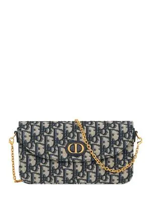 Dior 30 Montaigne Pouch With Chain - Gray