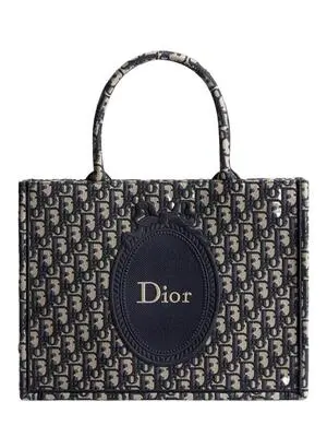 Dior Medium Book Tote With Strap - Blue
