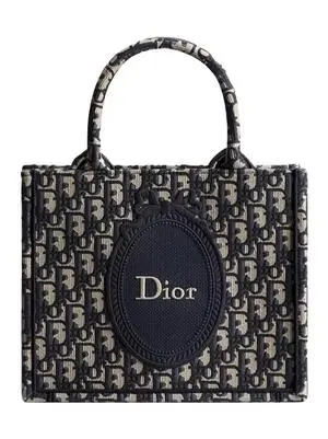 Dior Small Dior Book Tote With Strap Blue