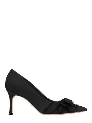 DIOR Dior Black Pointed Toe Pumps With CD Signature Pearl Bow