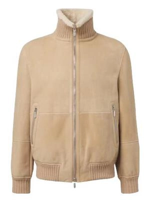 BRUNELLO CUCINELLI Brunello Cucinelli Shearling-Lined Suede Bomber Jacket