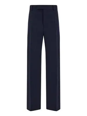 FERRAGAMO Wide Leg Chevron Trousers - Blue