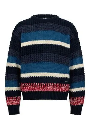 Dsquared2 Striped Wool Blend Pullover - Black