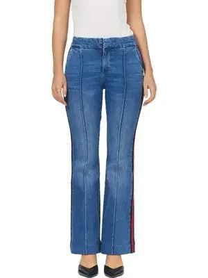 DEAR JOHN Florence Mid Rise Side Stripe Bootcut Jeans - Medieval