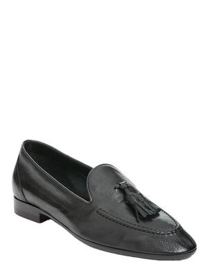 THE ROW Caden Leather Tassel Loafer - Black
