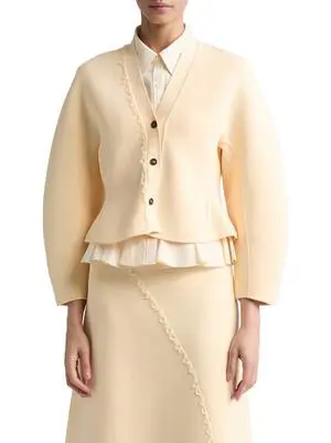 ASHLYN Felix Asymmetric Ruffle Trim Skirt - Cream