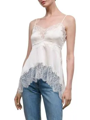 Staud Lina Silk Lace Camisole - Ivory