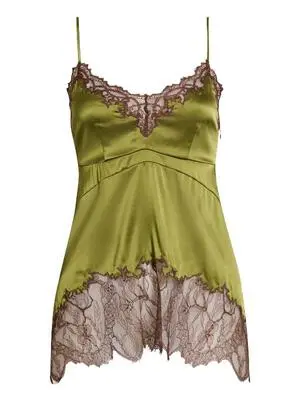 Staud Lina Silk Lace Camisole - Pear