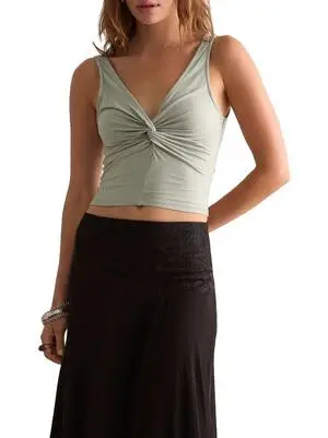 Free People Twist Neck Cami - Jade