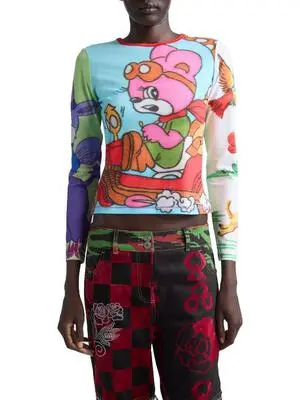CHOPOVA LOWENA Beep Beep Fitted Graphic Jersey T-shirt - Red Multi