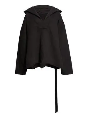 Rick Owens Tower Cotton Jersey Hoodie - Black