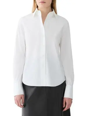 Lafayette 148 New York Fitted Shirt With French Cuffs - White