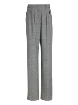Emporio Armani Pleated Virgin Wool Blend Trousers - Charcoal