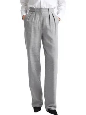 Emporio Armani Pleated Virgin Wool Blend Trousers - Charcoal