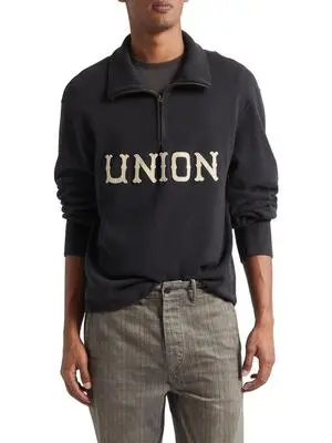 Double Rl Finn Cotton Jersey Half Zip Pullover - Navy/multi