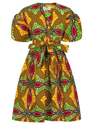 OHEMA OHENE Ohema Ohene Tabitha African Print Cotton Wrap Dress