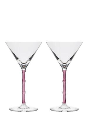 La DoubleJ Bamboo Set Of 2 Martini Glasses - Transparent