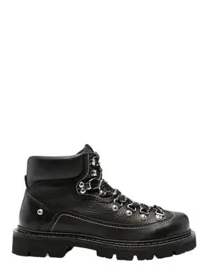 Dsquared2 Leather Lace-up Ankle Boots - Black