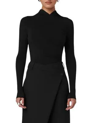 BAYSE Amrita Ruched Long Sleeve Bodysuit - Shadow