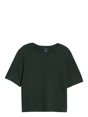 Sanctuary Crewneck Sweater Tee With Short Sleeves - Forest