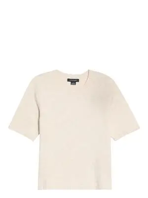 Sanctuary Crewneck Sweater Tee With Short Sleeves - Heather Dark Bone