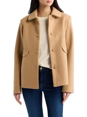 CECE DUPRAZ Bow Button Swing Jacket - Camel