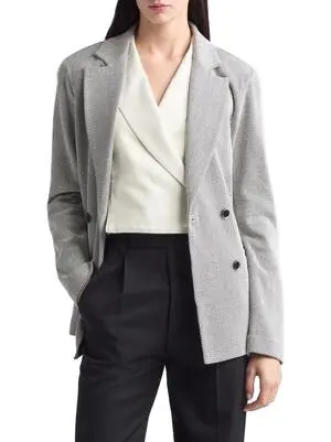 Emporio Armani Structured Single-button Blazer With Peak Lapels - Ecru/black