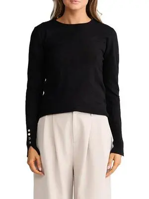BRAVE+TRUE Brave+True St. James Sweater With Hardware Accents Black