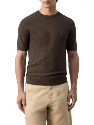 Mango Waffle Knit T-shirt - Brown