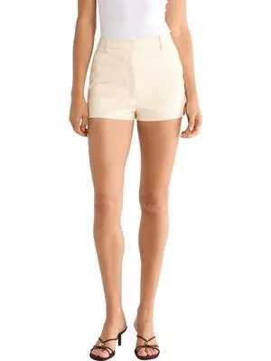 House Of Cb Naya Faux Leather Mini Skirt - Ivory