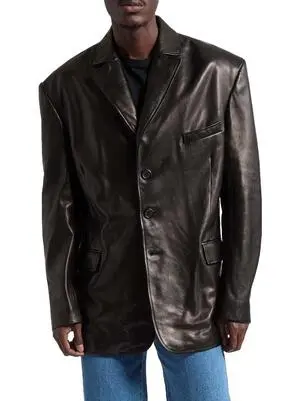 LU'U DAN Leather Blazer