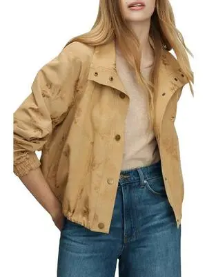 Veronica Beard Ainsworth Floral Jacquard Cropped Jacket - Sand