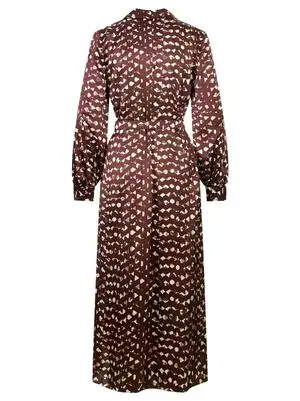 Kiton Geometric-print Belted Shirt Midi Dress - Brown