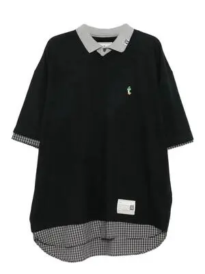 Mihara Yasuhiro Layered-design Logo-patch T-shirt - Black