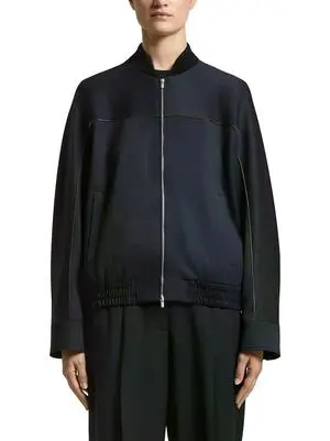 Peserico Piped-trim Zip-up Bomber Jacket - Blue