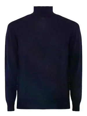 CRUCIANI Fine Knit Roll Neck Sweater - Blue