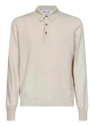 D4.0 Long-sleeve Knitted Polo Shirt - Neutrals