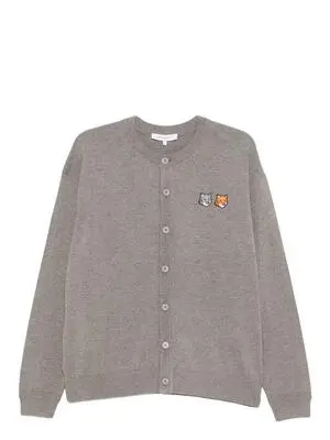 Maison Kitsuné Double Fox Head Cardigan - Grey