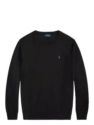 Polo Ralph Lauren Embroidered Pony Wool Sweater - Black