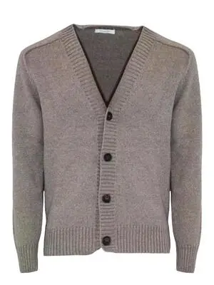 CRUCIANI Button-fastening V-neck Cardigan - Brown