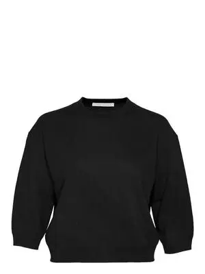 CLUB21 Cropped Crew-neck Sweater - Black