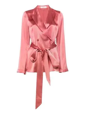 JOSEPH Archer Button-Up Blazer Pink