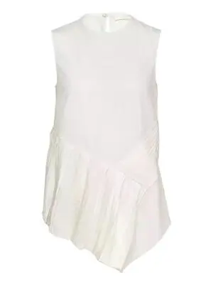 CLUB21 Pleated Asymmetrical Top - White