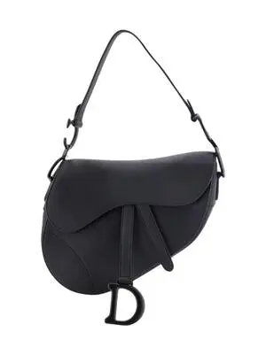 DIOR Christian Dior Ultra Matte Saddle Handbag Leather Medium Shoulder Bag