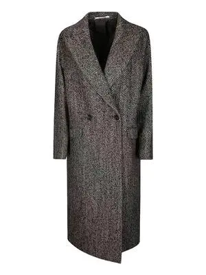 Tagliatore Linden Herringbone Overcoat - Brown