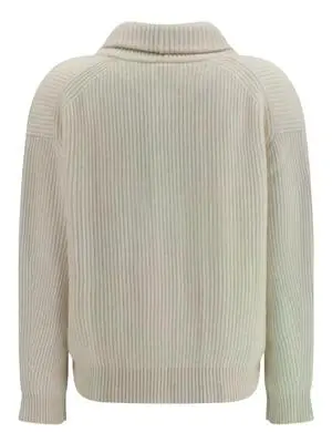FORTE_FORTE Ribbed Shawl-collar Cardigan - Neutrals