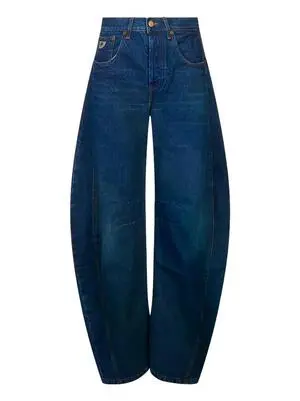 LOIS Barrel-leg Jeans With Contrast Stitching - Blue