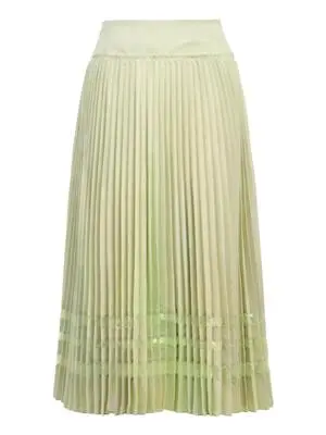 3.1 Phillip Lim Pleated Midi Skirt With Lace Inserts - Green