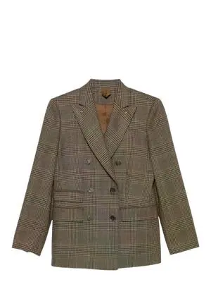 Max Mara Double-breasted Checked Blazer - Brown